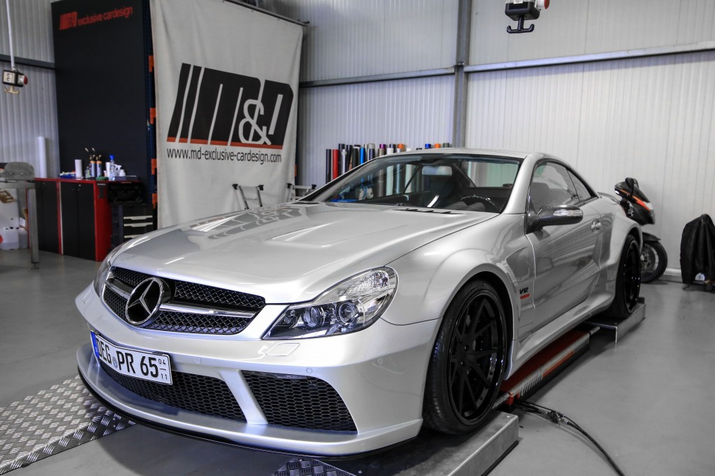 Mercedes SL 600 V12 Bi-Turbo R230 Breitbau Tuning | PD Black Edition Widebody Aerodynamik-Kit ...
